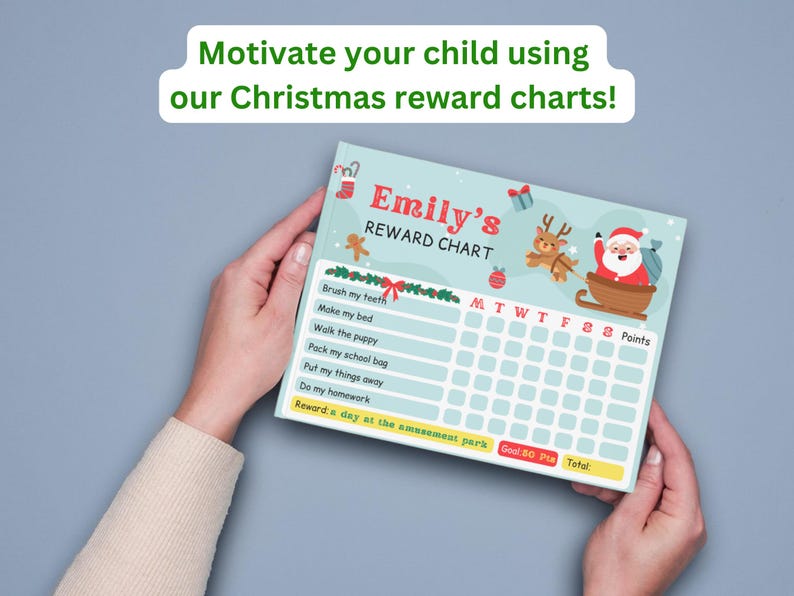EDITABLE Christmas Reward Chart,new Year's Behavior Chart,santa Chore ...