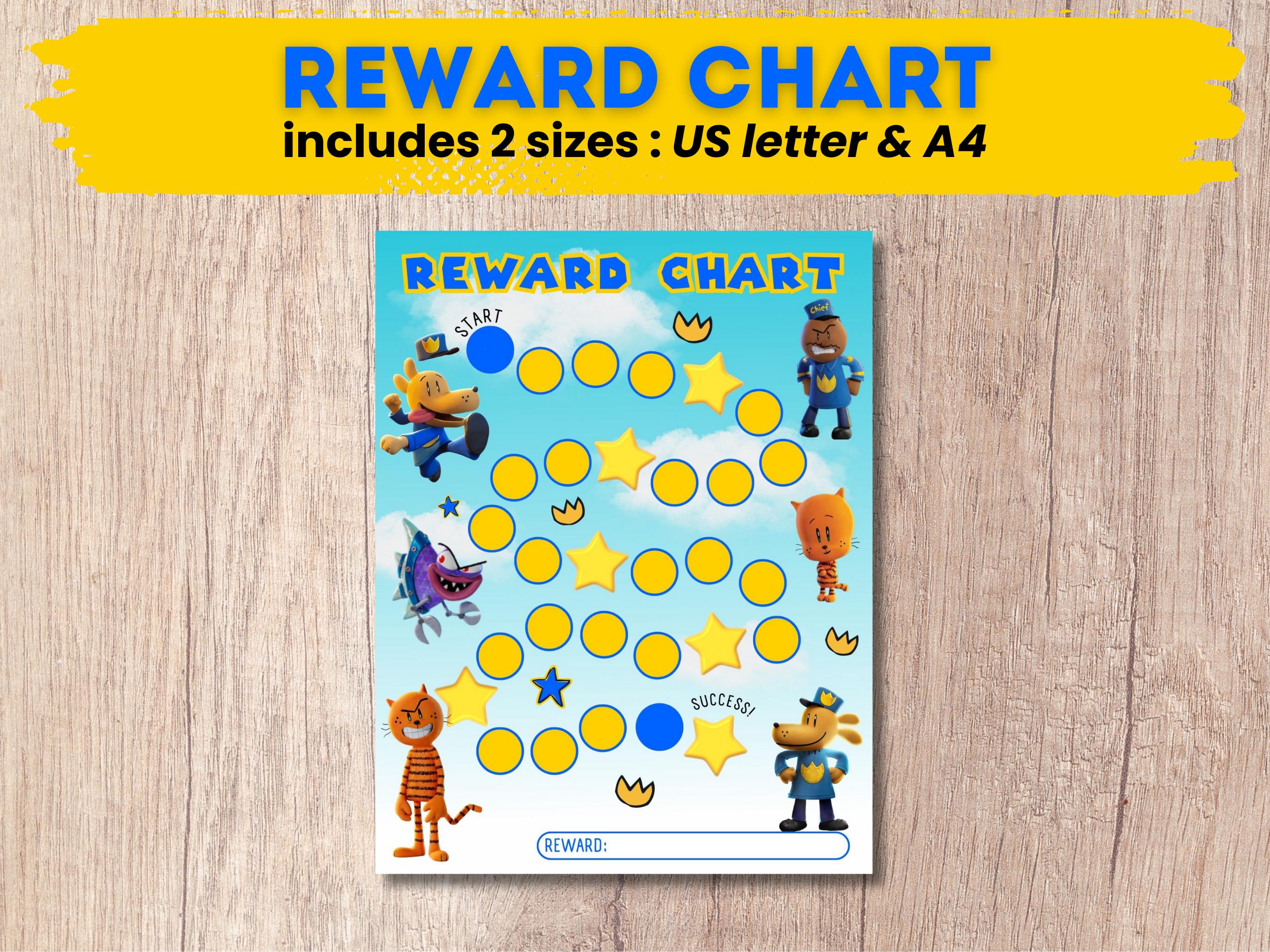 Dog Man Reward Chart,sticker Chart for Kids,potty Training Chart for ...