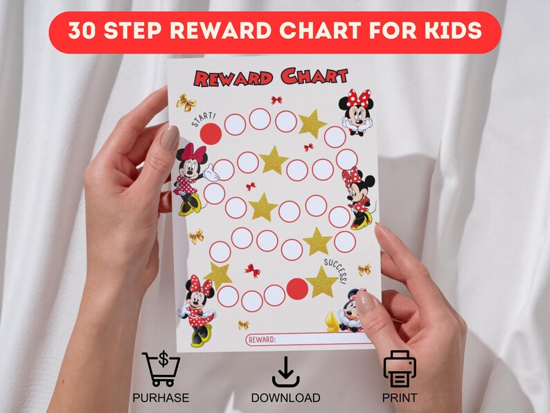 Minnie Mouse Reward Chart,sticker Chart for Kids,potty Training Chart ...