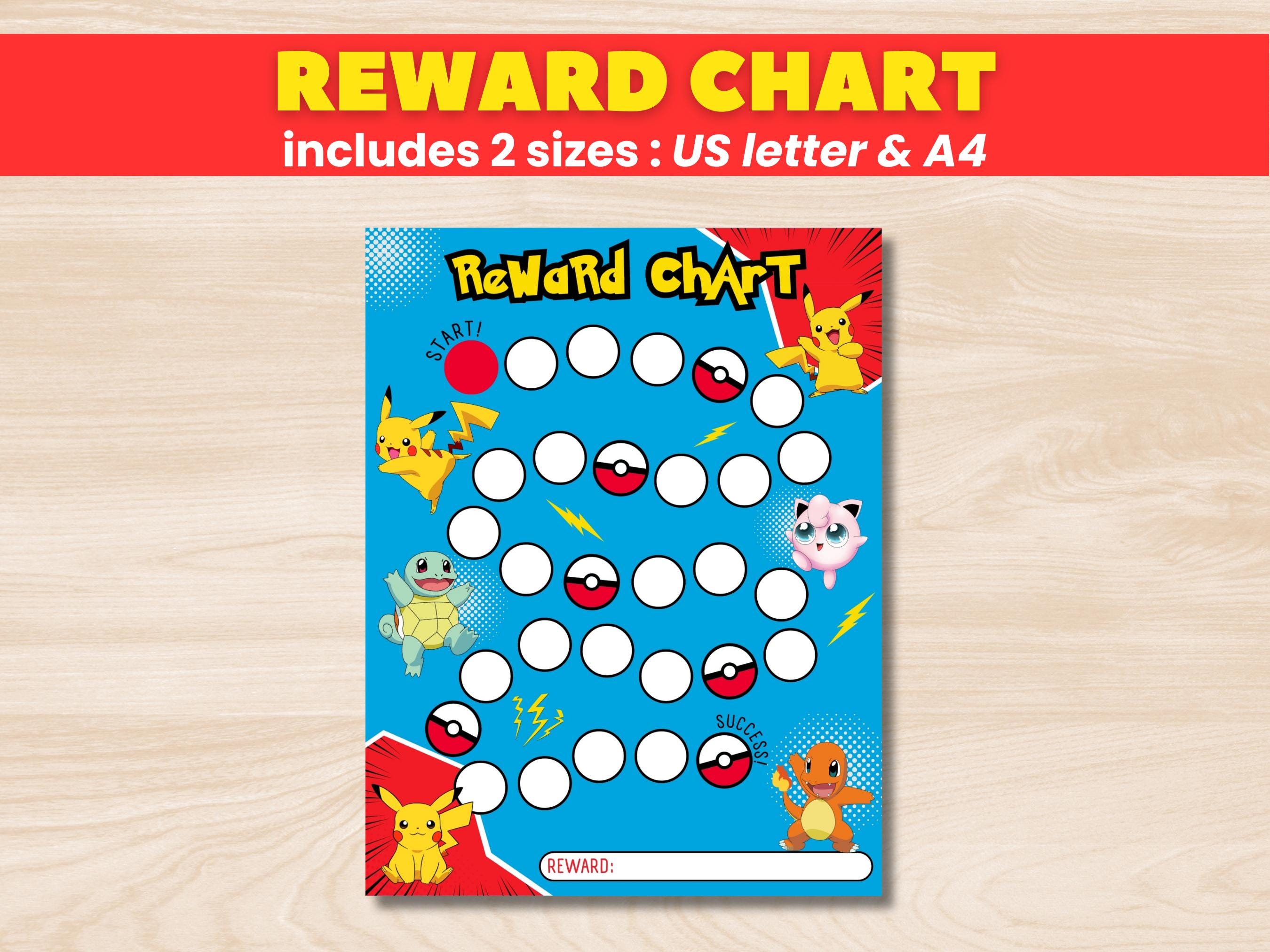 Reward Chart Pikachu,pokemon Behavior Reward Chart for Kids,chore Chart ...