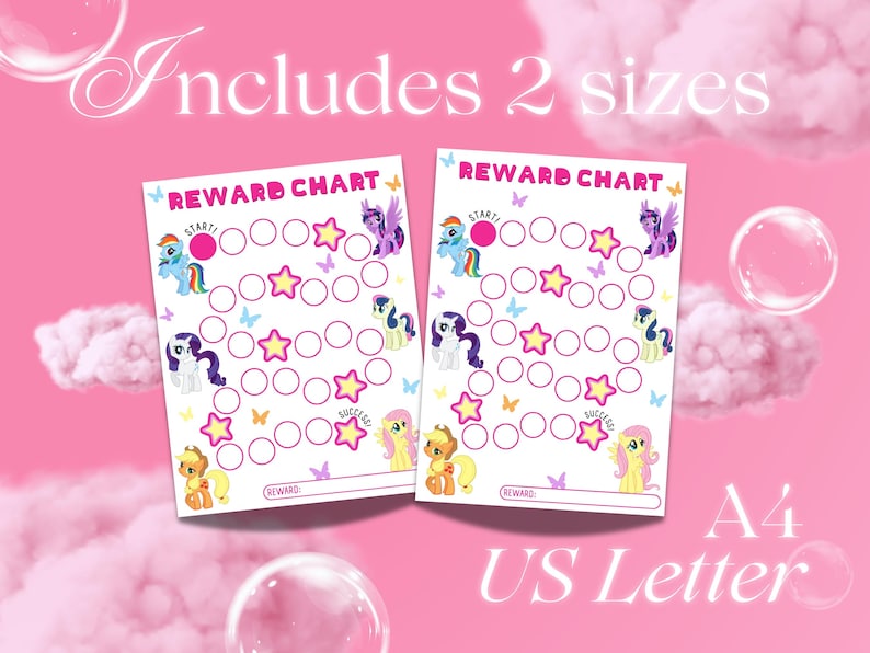 My Little Pony Reward Chart for Kids,chore Chart,behaviour Chart ...