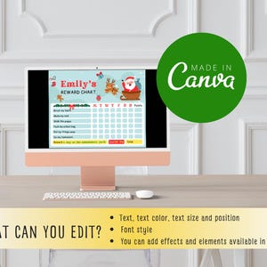 EDITABLE Christmas Reward Chart,new Year's Behavior Chart,santa Chore ...