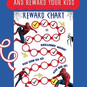 Spiderman Reward Chart,spidey Sticker Chart,kids Potty Training ...