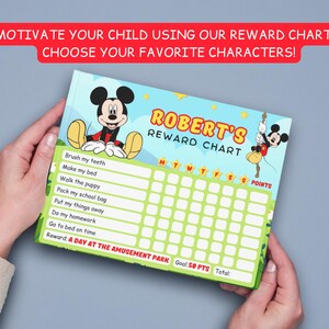 EDITABLE Reward Chart Mickey Mouse,behavior Reward Chart for Kids,chore ...