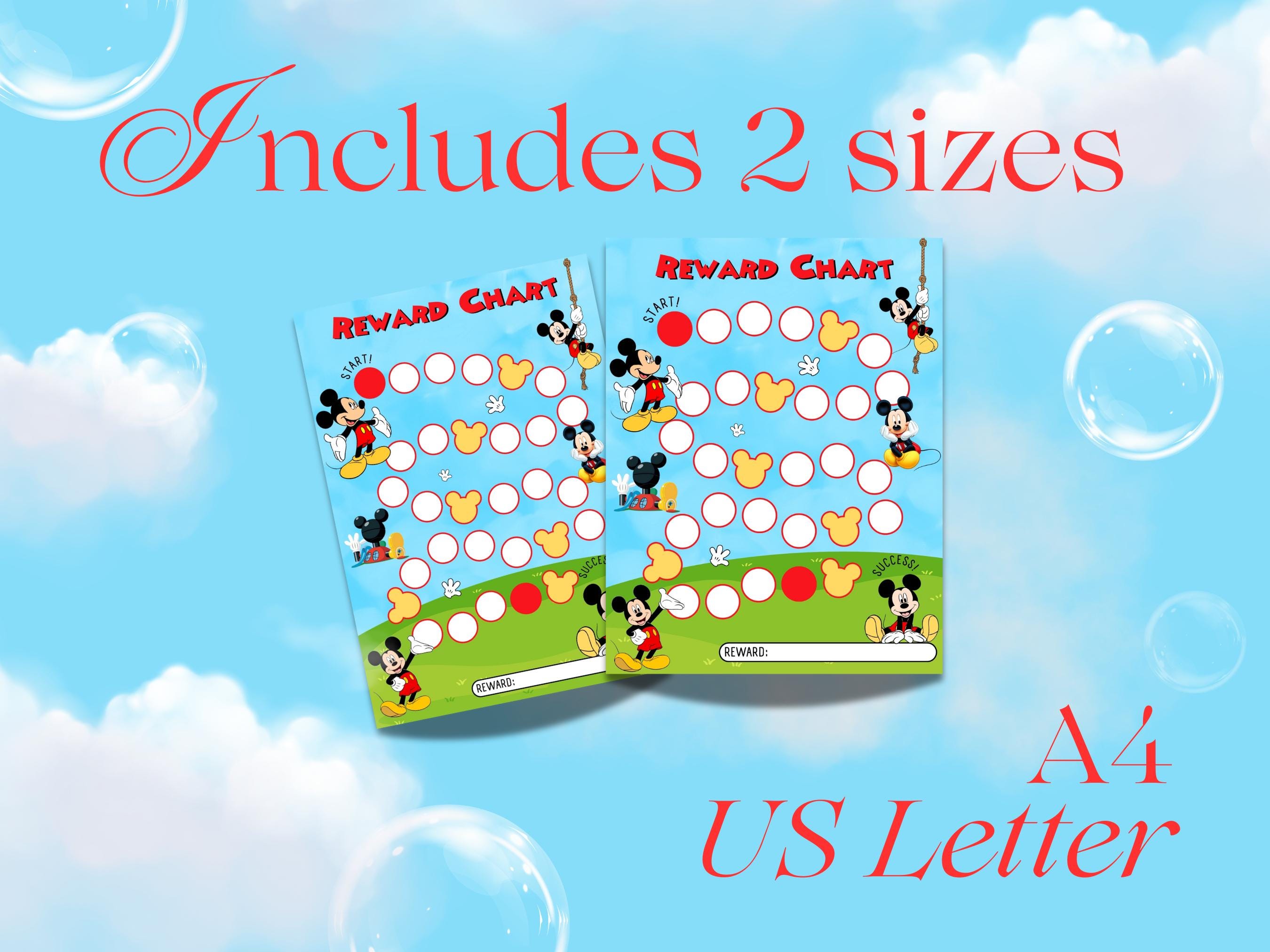 Mickey Mouse Reward Chart,sticker Chart,kids Potty Training,behavior ...