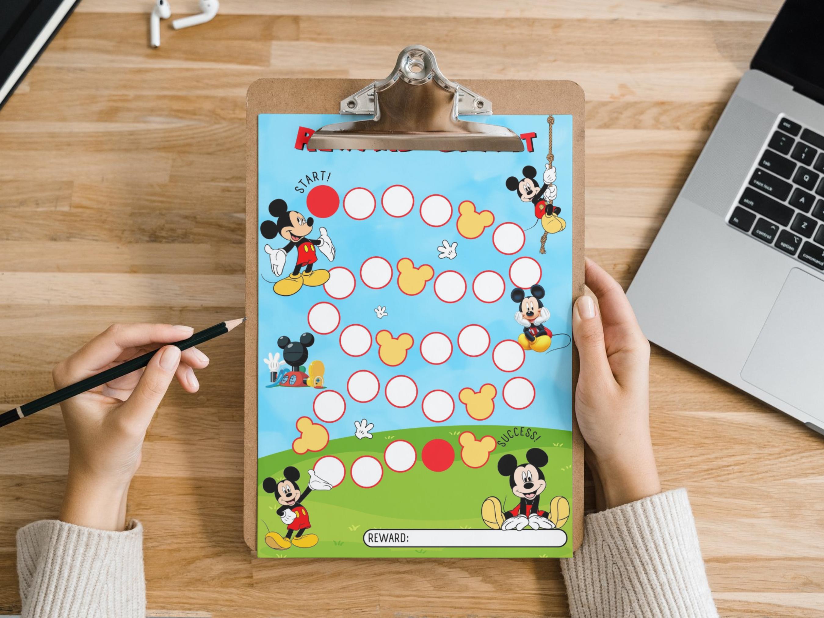 Mickey Mouse Reward Chart,sticker Chart,kids Potty Training,behavior ...