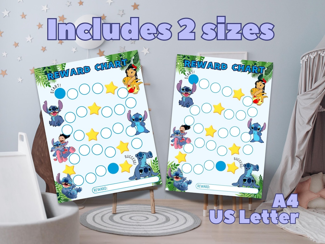 Lilo & Stitch Reward Chart,sticker Chart for Kids,potty Training Chart ...