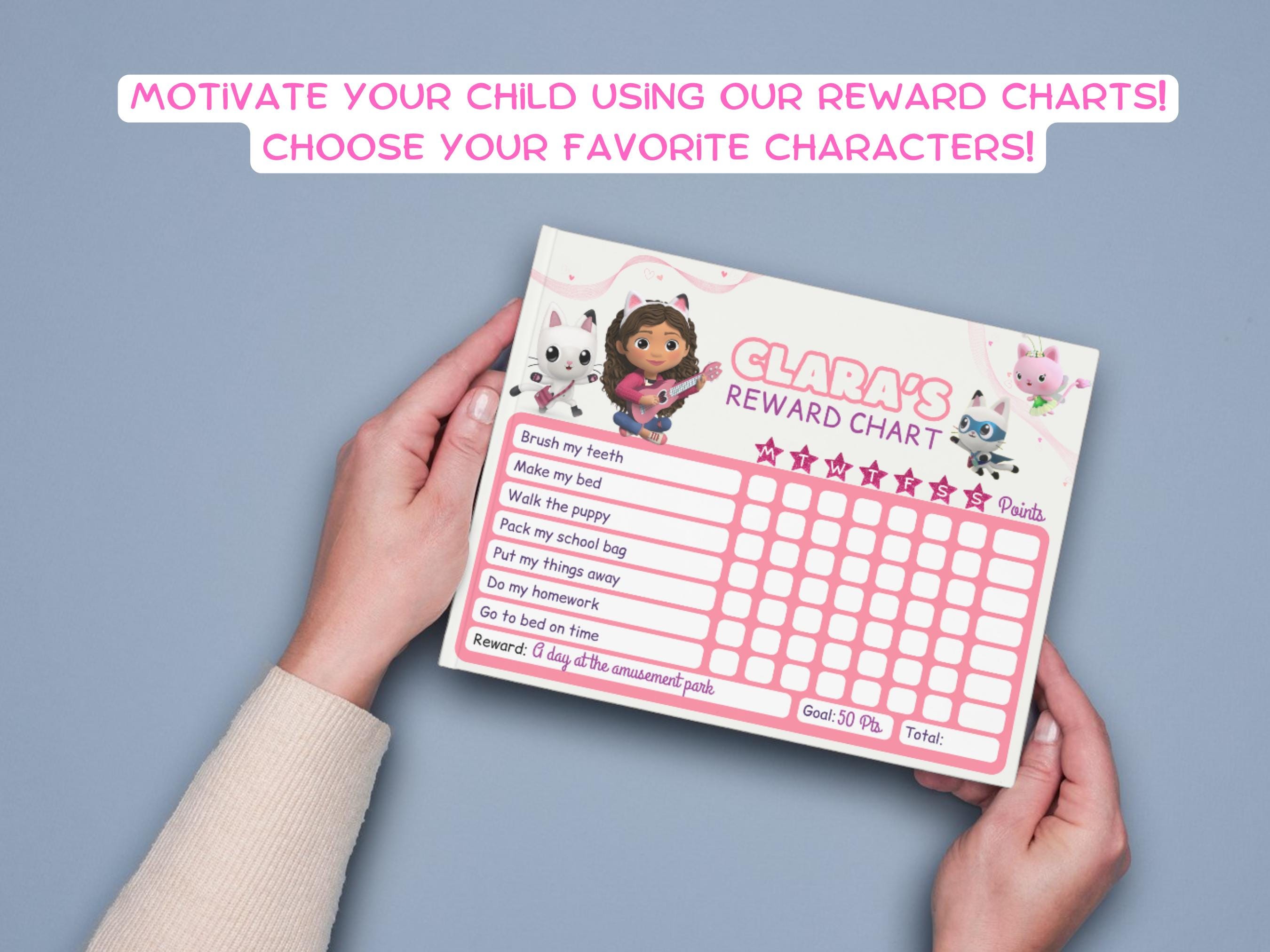 EDITABLE Reward Chart Gabby's Dollhouse for Kids, Chore Chart,instant ...