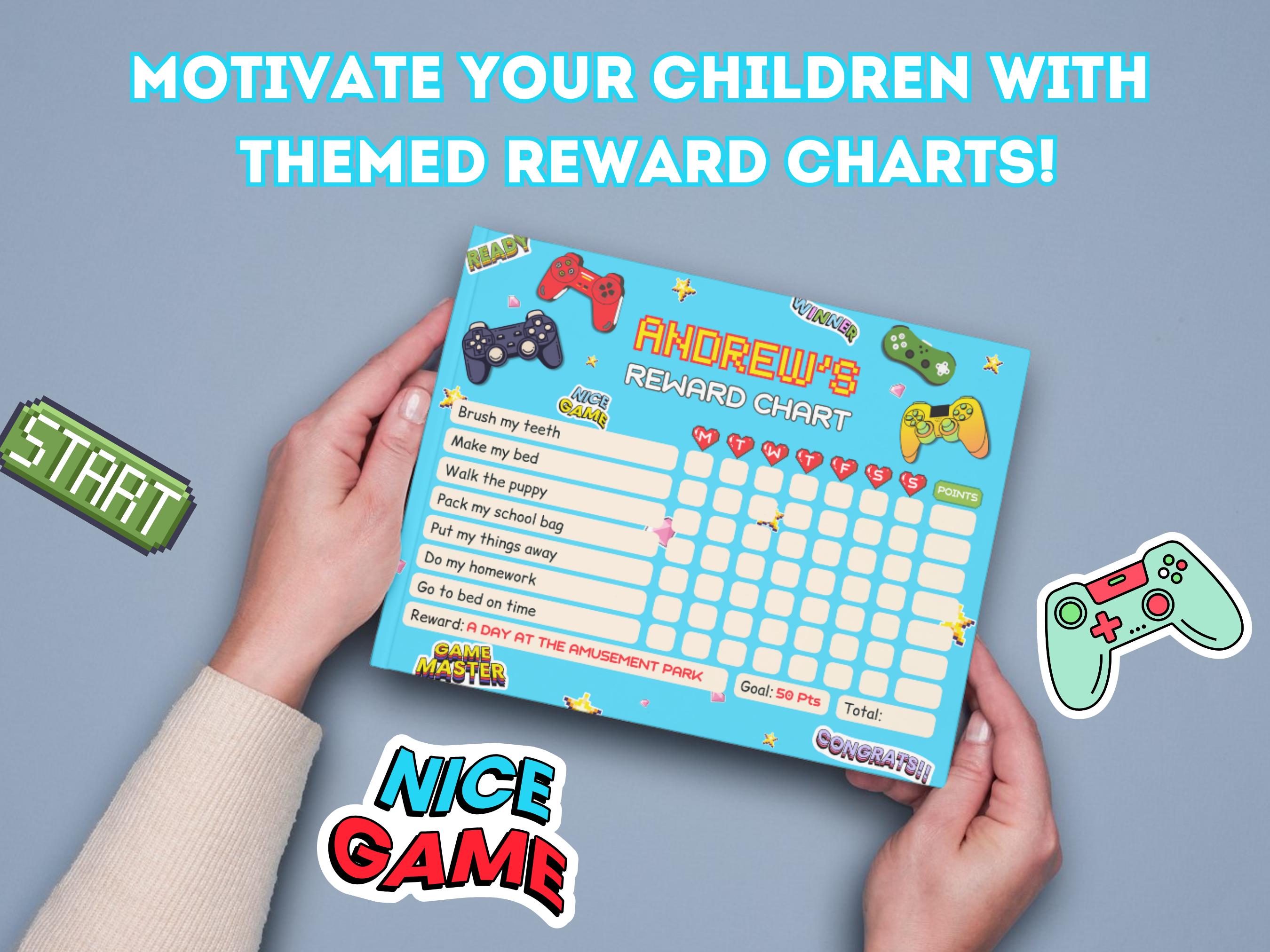 EDITABLE Video Game Reward Chart,chore Chart for Kids,joysticks ...