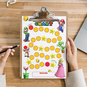 Super Mario Reward Chart,sticker Chart for Kids,potty Training Chart ...