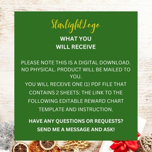 EDITABLE Christmas Reward Chart,new Year's Behavior Chart,santa Chore ...