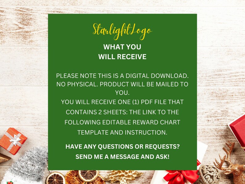 EDITABLE Christmas Reward Chart,new Year's Behavior Chart,santa Chore ...