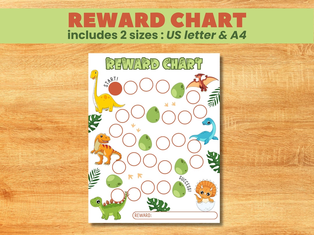 Dinosaur Reward Chart,dino Sticker Chart,toddler Chart,potty Training ...