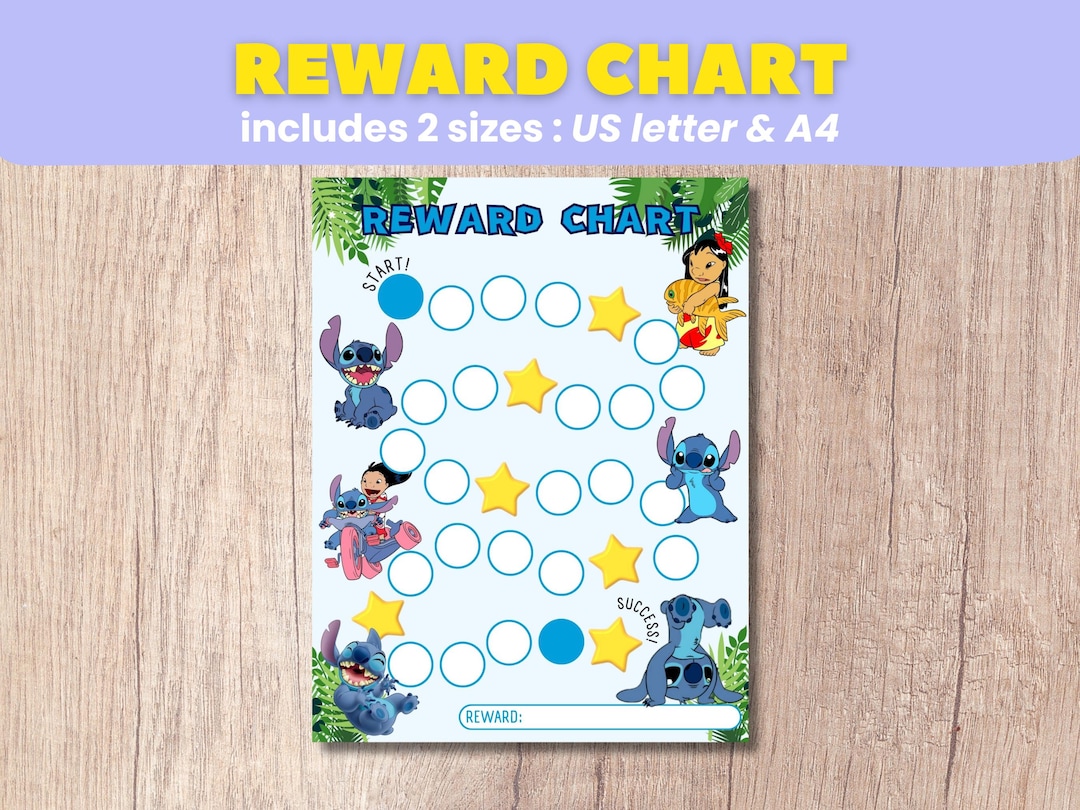 Lilo & Stitch Reward Chart,sticker Chart for Kids,potty Training Chart ...