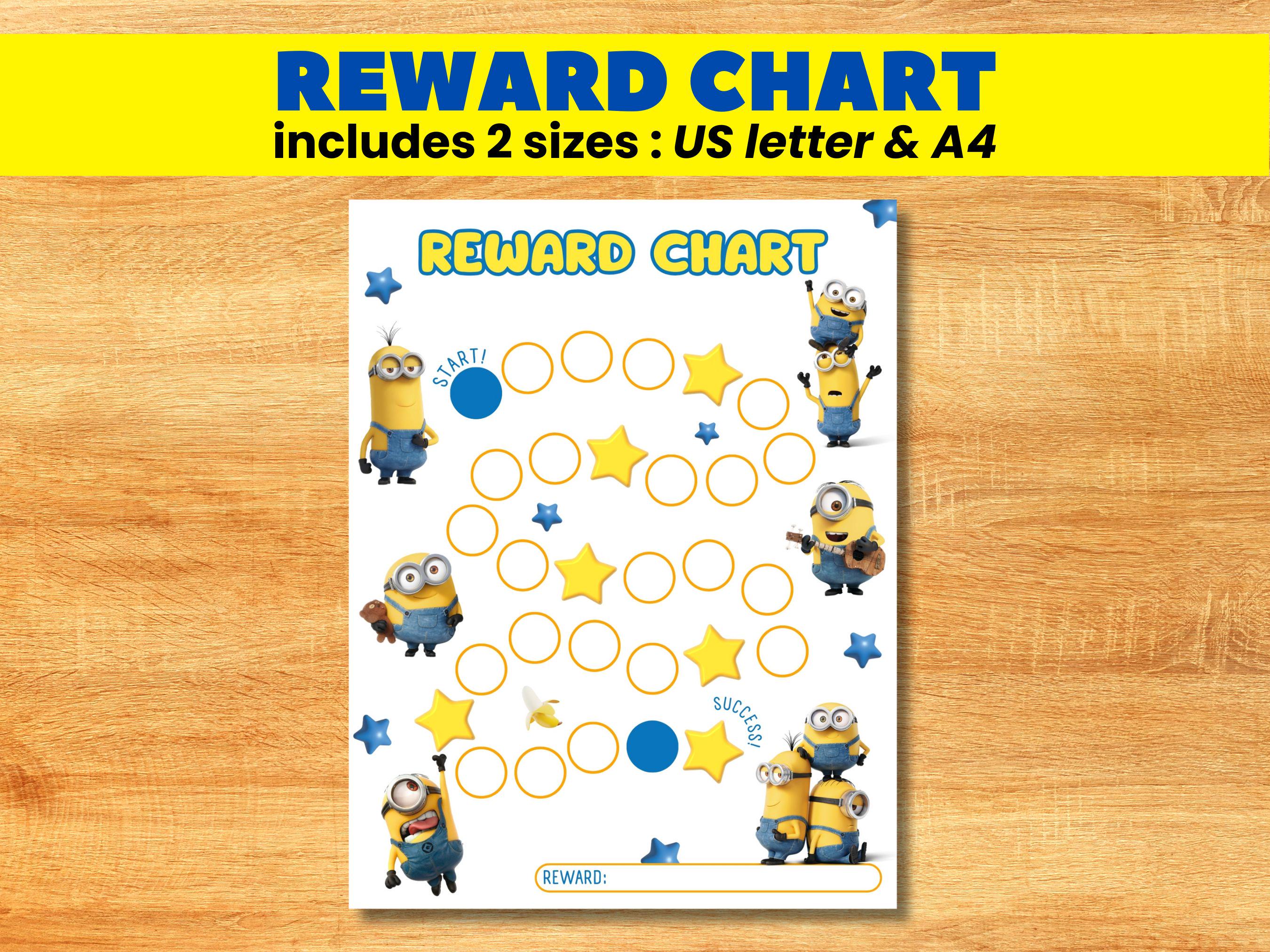 Minions Reward Chart for Kids,behavior Chart,instant Download Sticker ...