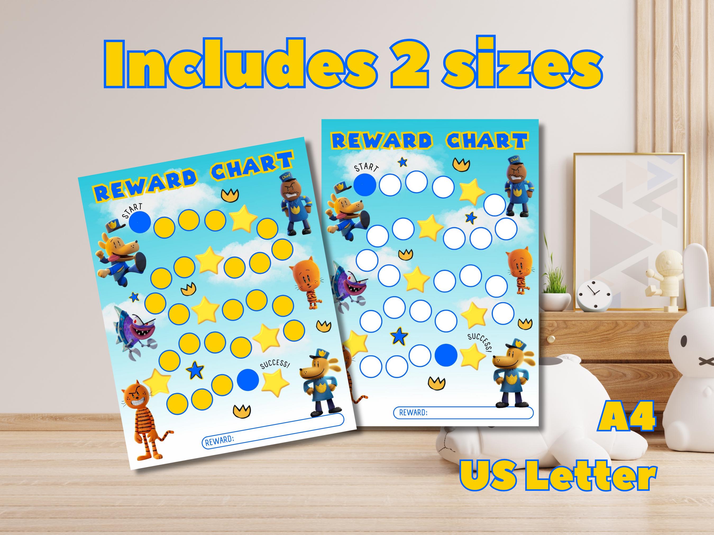 Dog Man Reward Chart,sticker Chart for Kids,potty Training Chart for ...