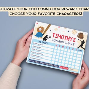 EDITABLE Baseball Reward Chart,boys Reward Chart,baseball Chore Chart ...