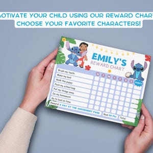 EDITABLE Reward Chart Lilo & Stich,behavior Reward Chart for Kids,lili ...