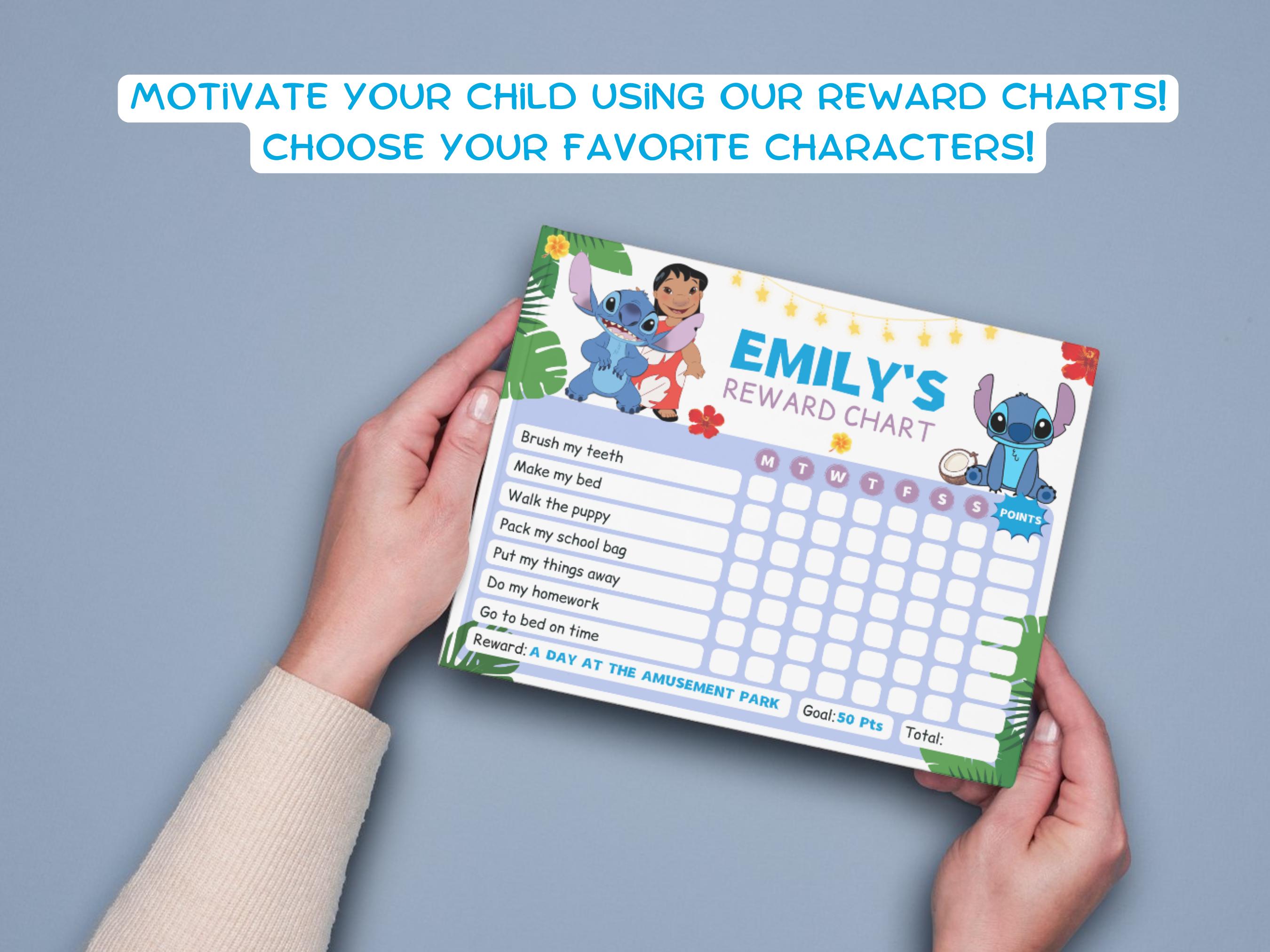 EDITABLE Reward Chart Lilo & Stich,behavior Reward Chart for Kids,lili ...