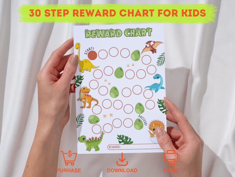 Dinosaur Reward Chart,dino Sticker Chart,toddler Chart,potty Training ...