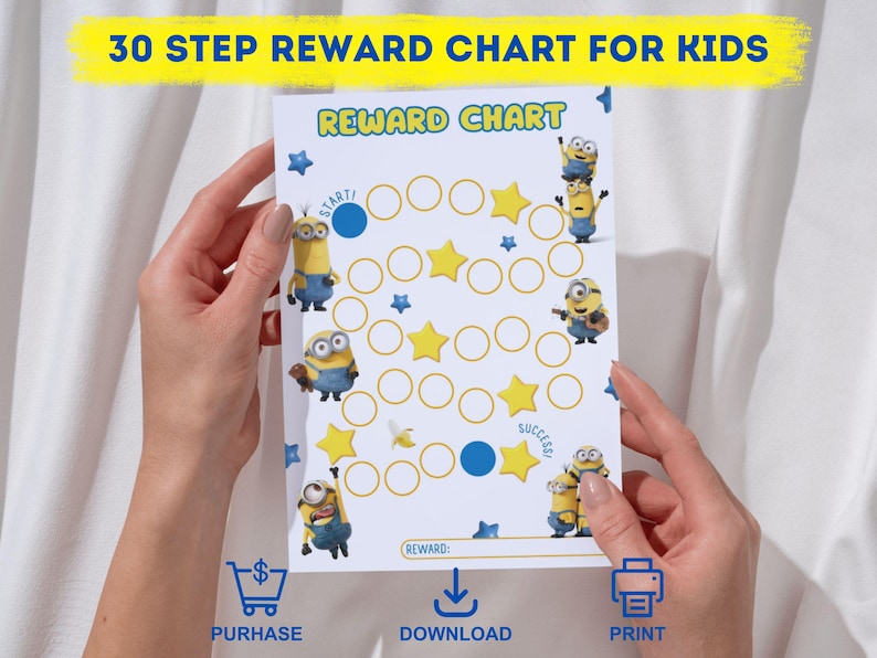 Minions Reward Chart for Kids,behavior Chart,instant Download Sticker ...