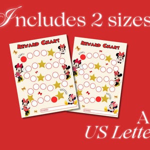 Minnie Mouse Reward Chart,sticker Chart for Kids,potty Training Chart ...