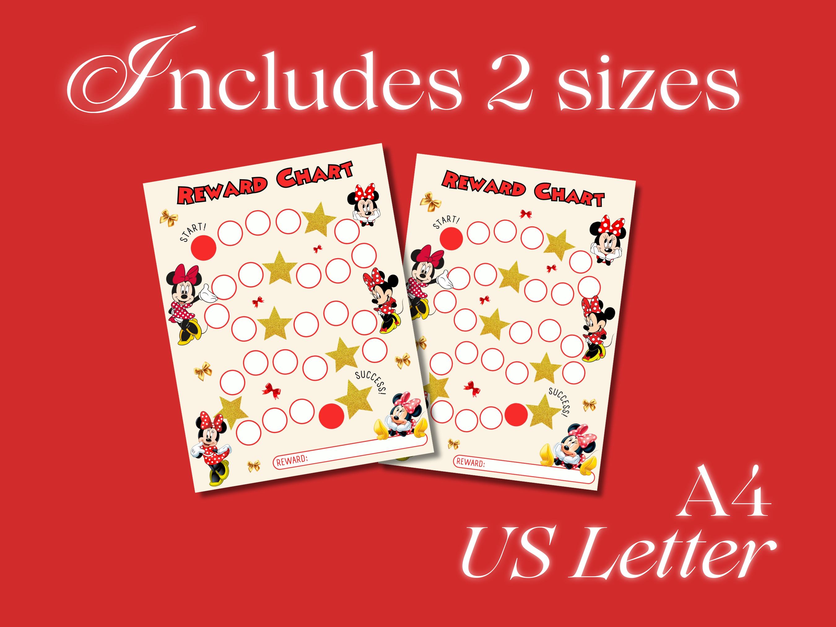 Minnie Mouse Reward Chart,sticker Chart for Kids,potty Training Chart ...