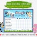 EDITABLE Reward Chart Bluey,behavior Reward Chart for Kids,blue Puppy ...