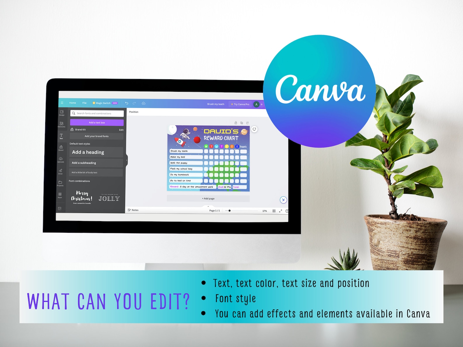 EDITABLE Space Reward Chart, Space Behavior Chart, Astronaut Chore ...