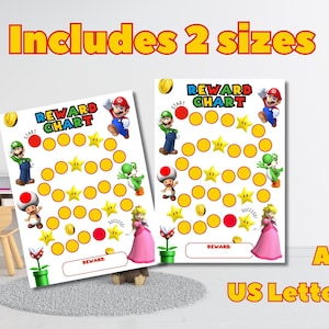 Super Mario Reward Chart,sticker Chart for Kids,potty Training Chart ...