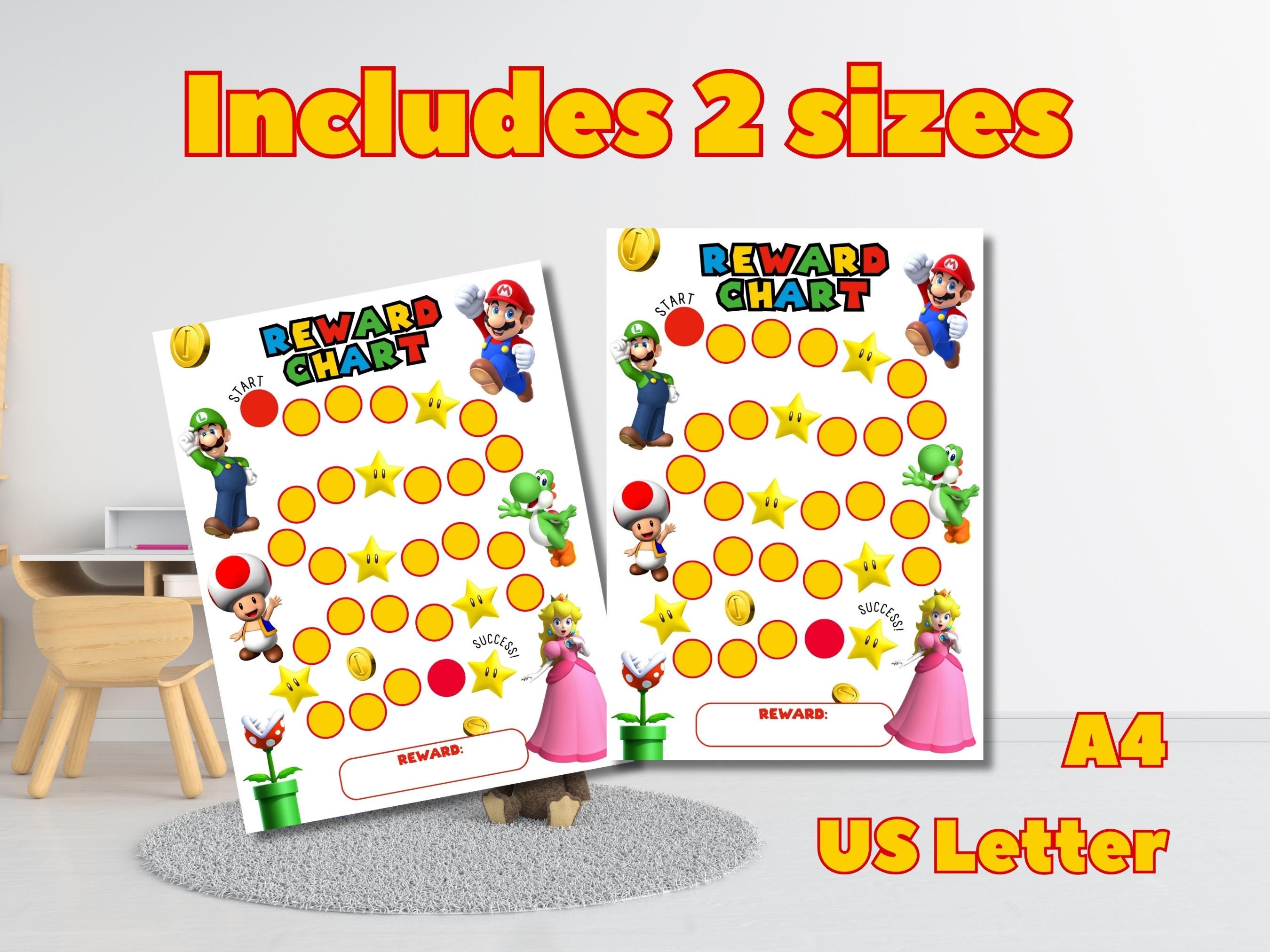Super Mario Reward Chart,sticker Chart for Kids,potty Training Chart ...