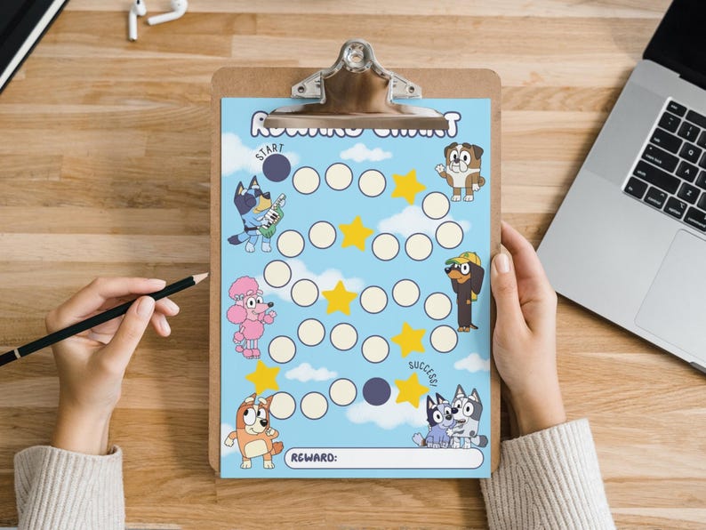 Bluey Bingo Reward Chart,sticker Chart,kids Potty Training,behavior ...