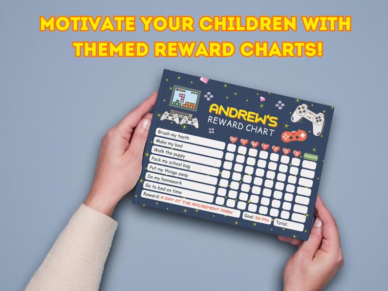 EDITABLE Video Game Reward Chart,chore Chart for Kids,joysticks ...