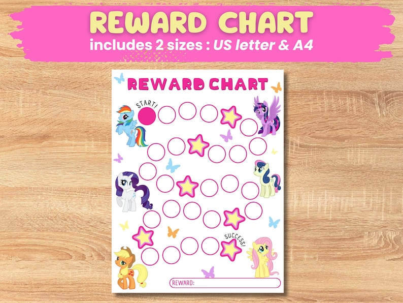 My Little Pony Reward Chart for Kids,chore Chart,behaviour Chart ...