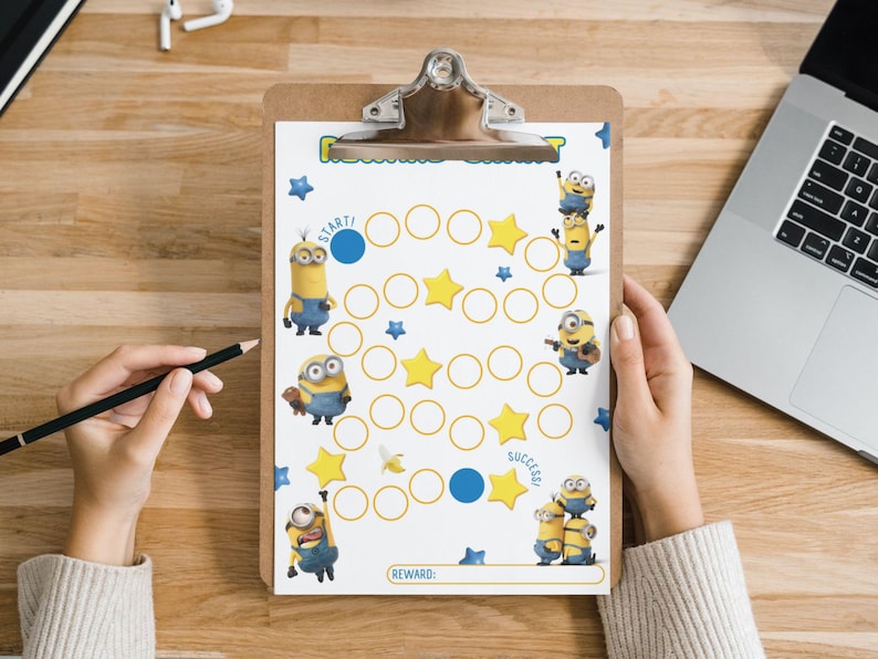Minions Reward Chart for Kids,behavior Chart,instant Download Sticker ...