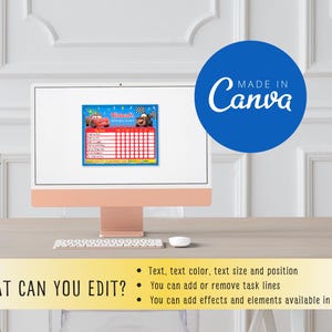 EDITABLE Reward Chart Cars Pixar,reward Chart for Kids,lightning ...