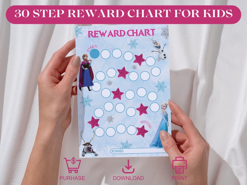 Reward Chart Frozen,behavior Reward Chart for Girls,chore Chart,potty ...