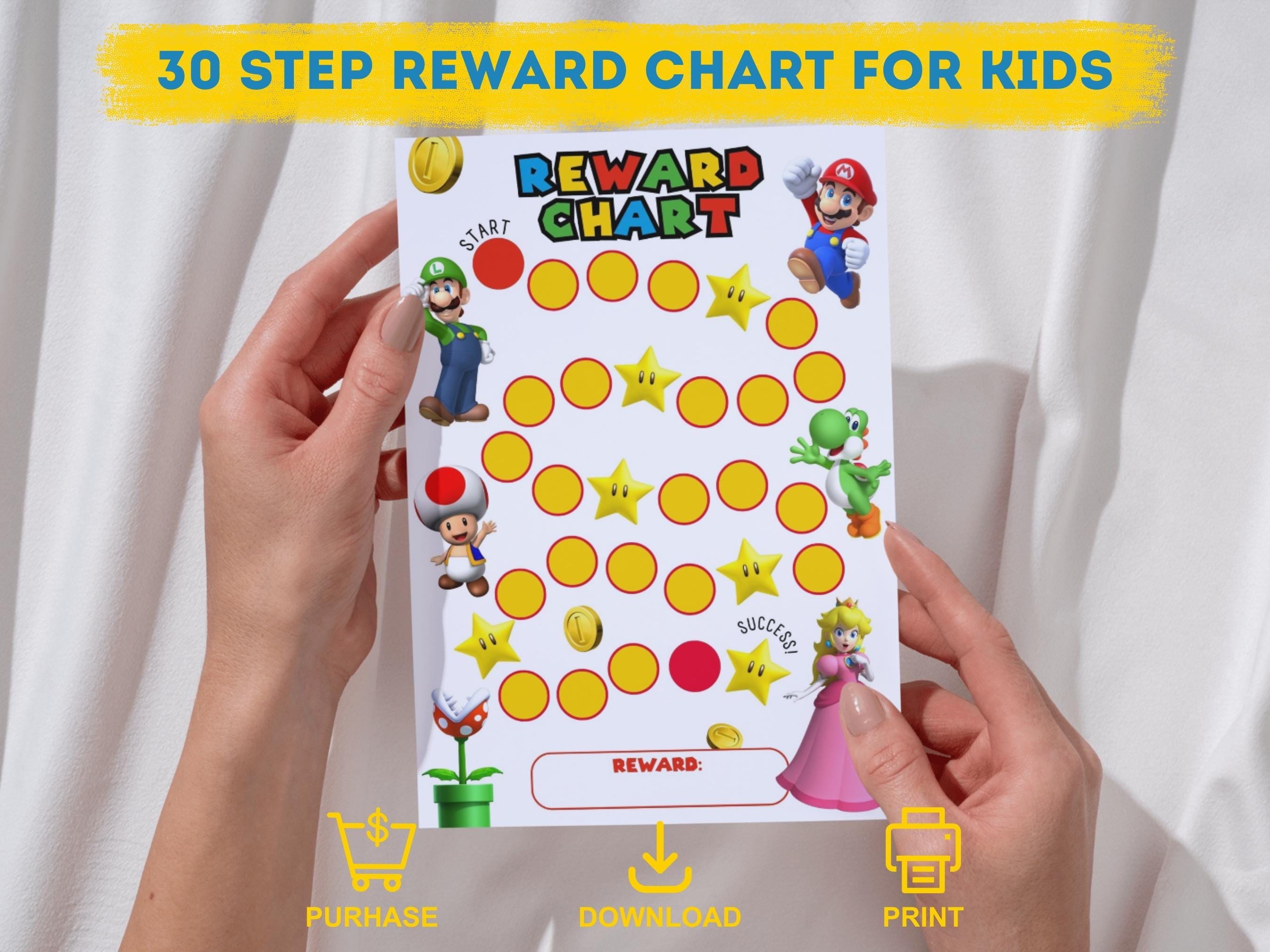 Super Mario Reward Chart,sticker Chart for Kids,potty Training Chart ...