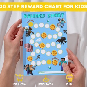 Minecraft Reward Chart,sticker Chart for Kids,potty Training Chart for ...