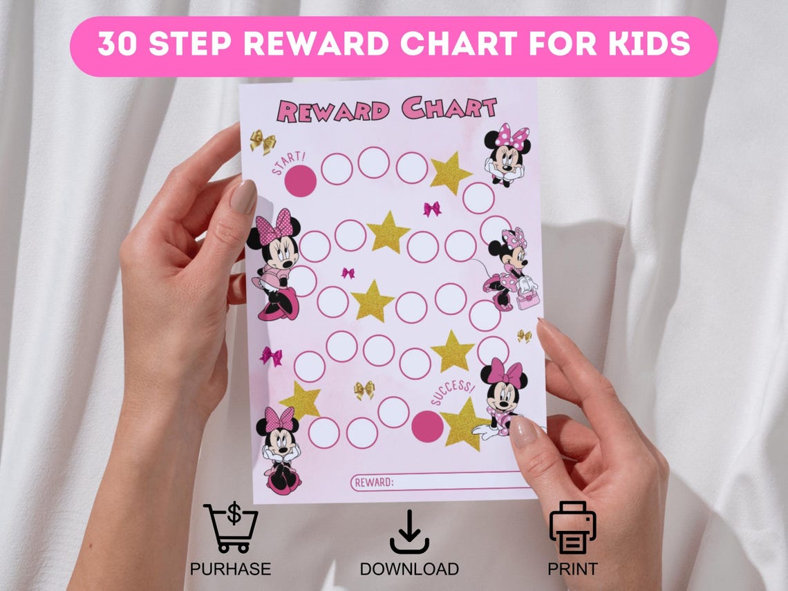 Minnie Mouse Reward Chart,sticker Chart for Kids,potty Training Chart ...