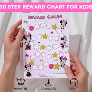 Minnie Mouse Reward Chart,sticker Chart for Kids,potty Training Chart ...