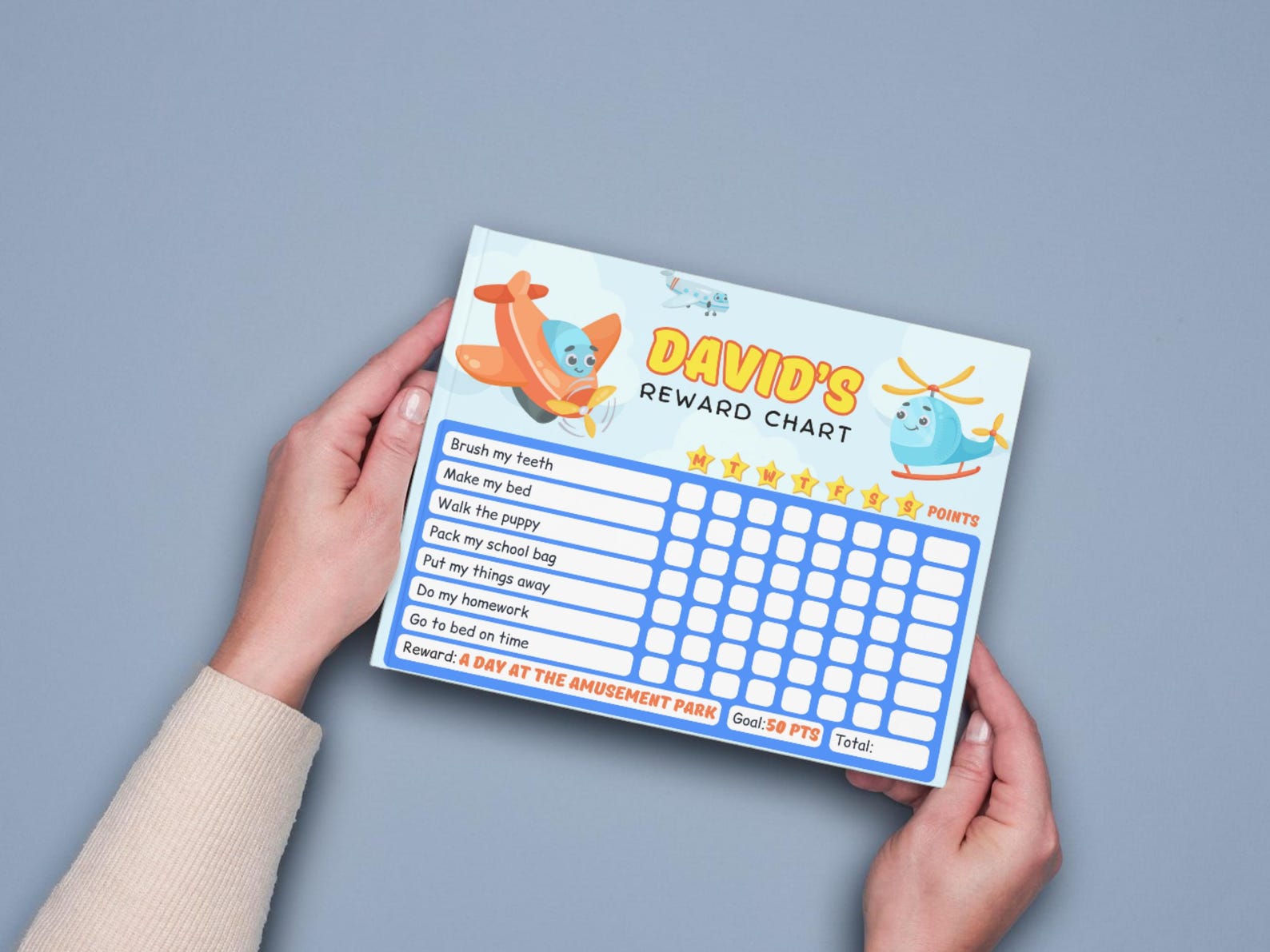 EDITABLE Airplane Reward Chart,behavior Reward Chart for Boys ...