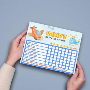 EDITABLE Airplane Reward Chart,behavior Reward Chart for Boys ...