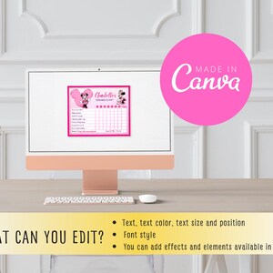 EDITABLE Reward Chart Minnie Mouse,behavior Reward Chart for Girls ...