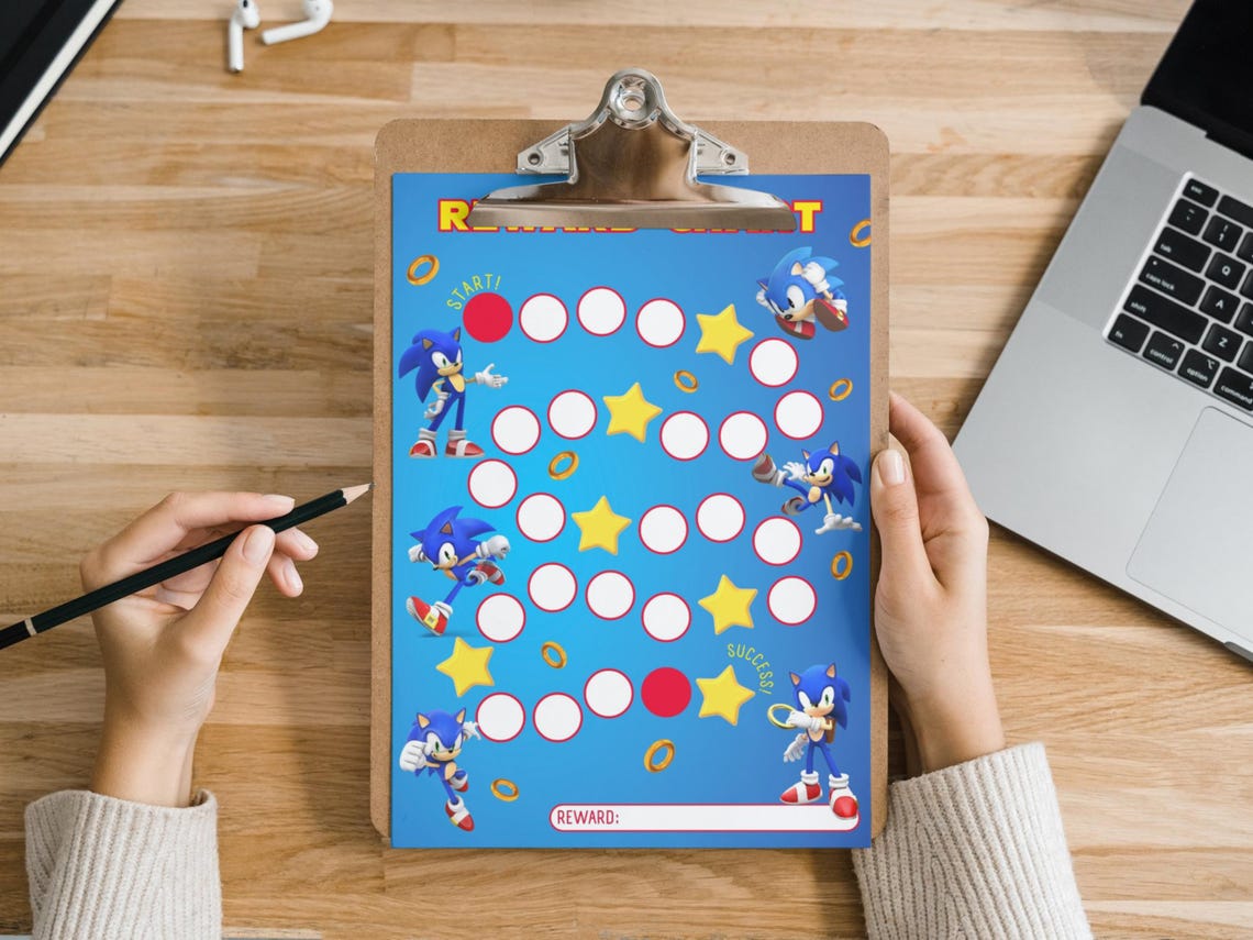 Sonic the Hedgehog Reward Chart,sticker Chart for Kids,potty Training ...