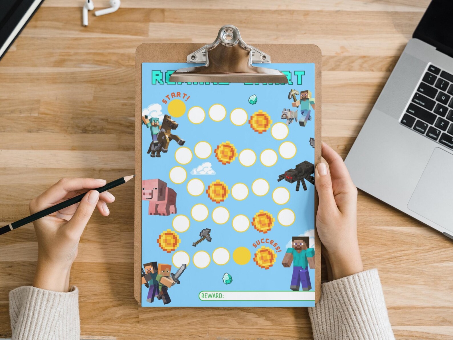 Minecraft Reward Chart,sticker Chart for Kids,potty Training Chart for ...