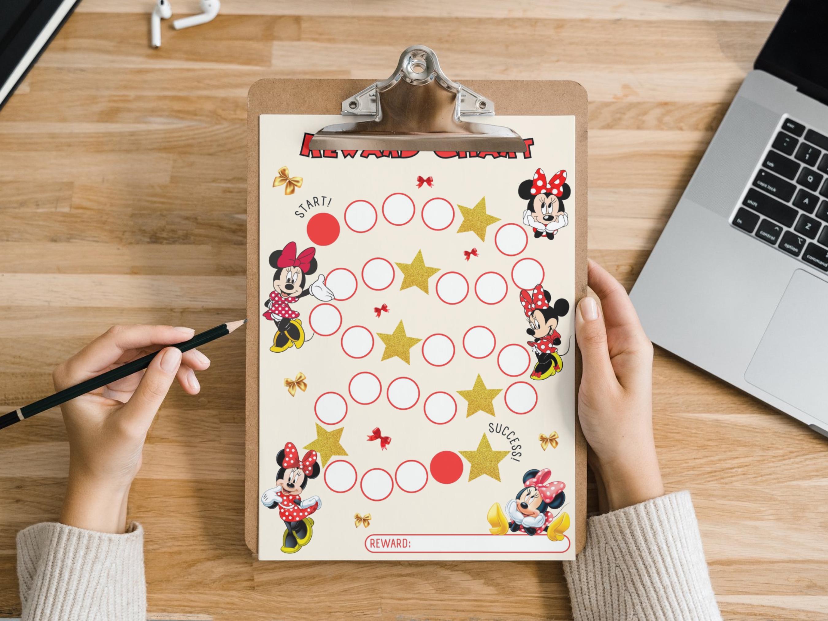 Minnie Mouse Reward Chart,sticker Chart for Kids,potty Training Chart ...