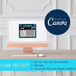 EDITABLE Video Game Reward Chart,video Game Kids Chore Chart,controller ...