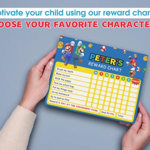 EDITABLE Reward Chart Super Mario,behavior Reward Chart for Kids,mario ...
