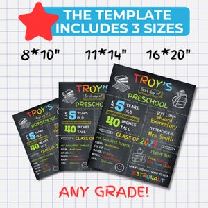 First Day of School Printable,boy Child Kindergarten,preschool,1st Day ...